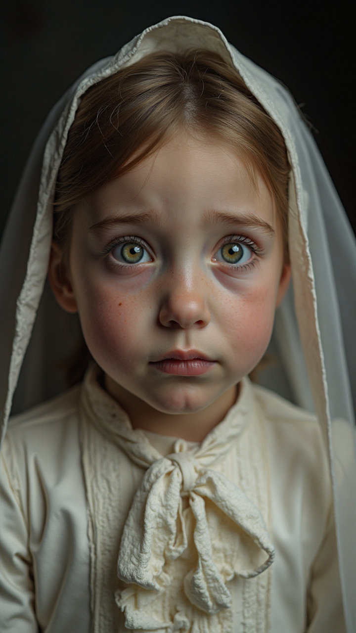 Wartime Photo of Sad 6-Year-Old Mormon Girl