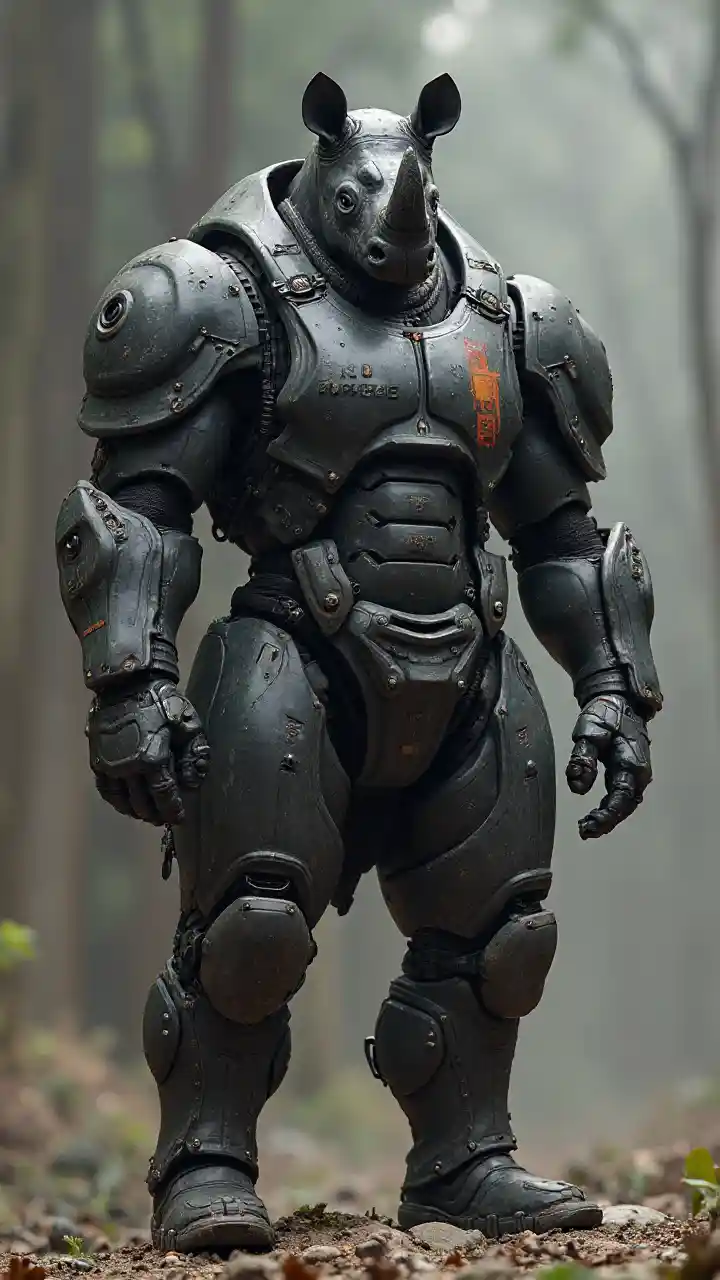 Military Tech Armor Rhino Zodiac Warrior