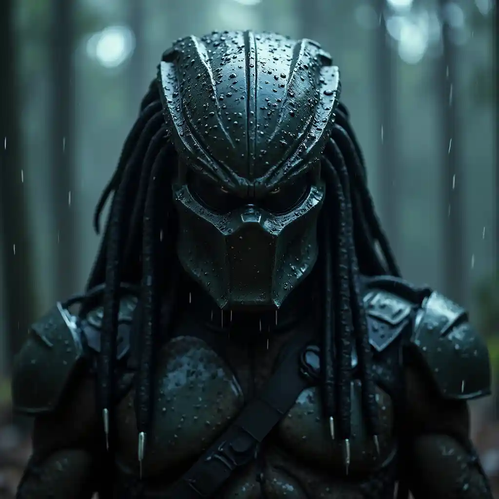 Predator Close-Up in Rainy Forest