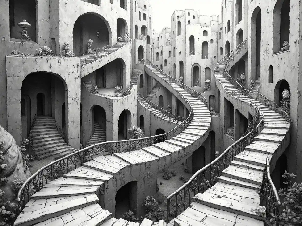 A Surreal Journey Through Imagination and Optical Illusions