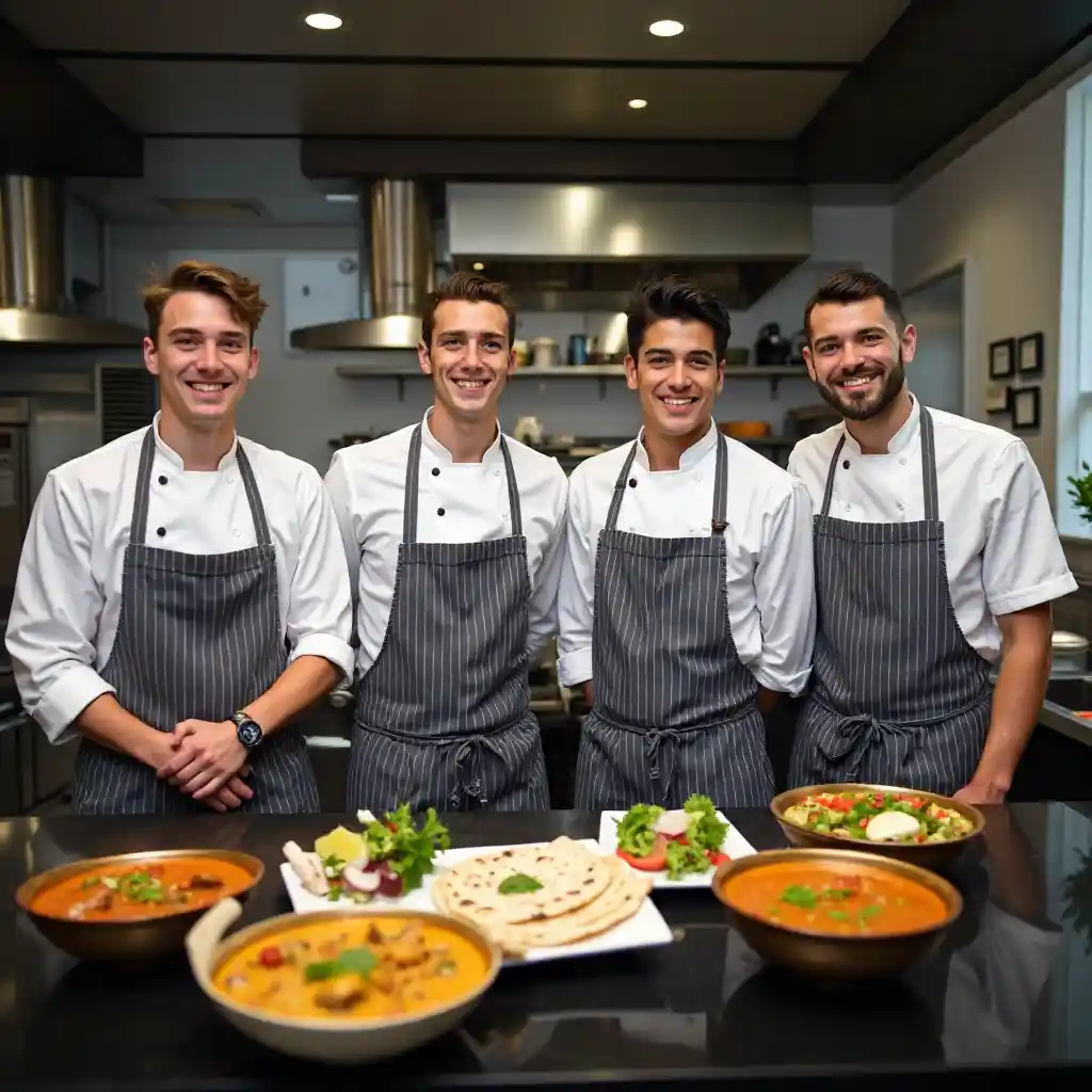 The Passionate Journey of Young Male Chefs in a Bustling Kitchen