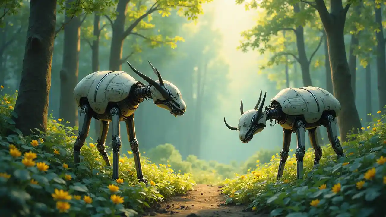 Exploring Robotic Fauna Through Artistic Oil Paintings
