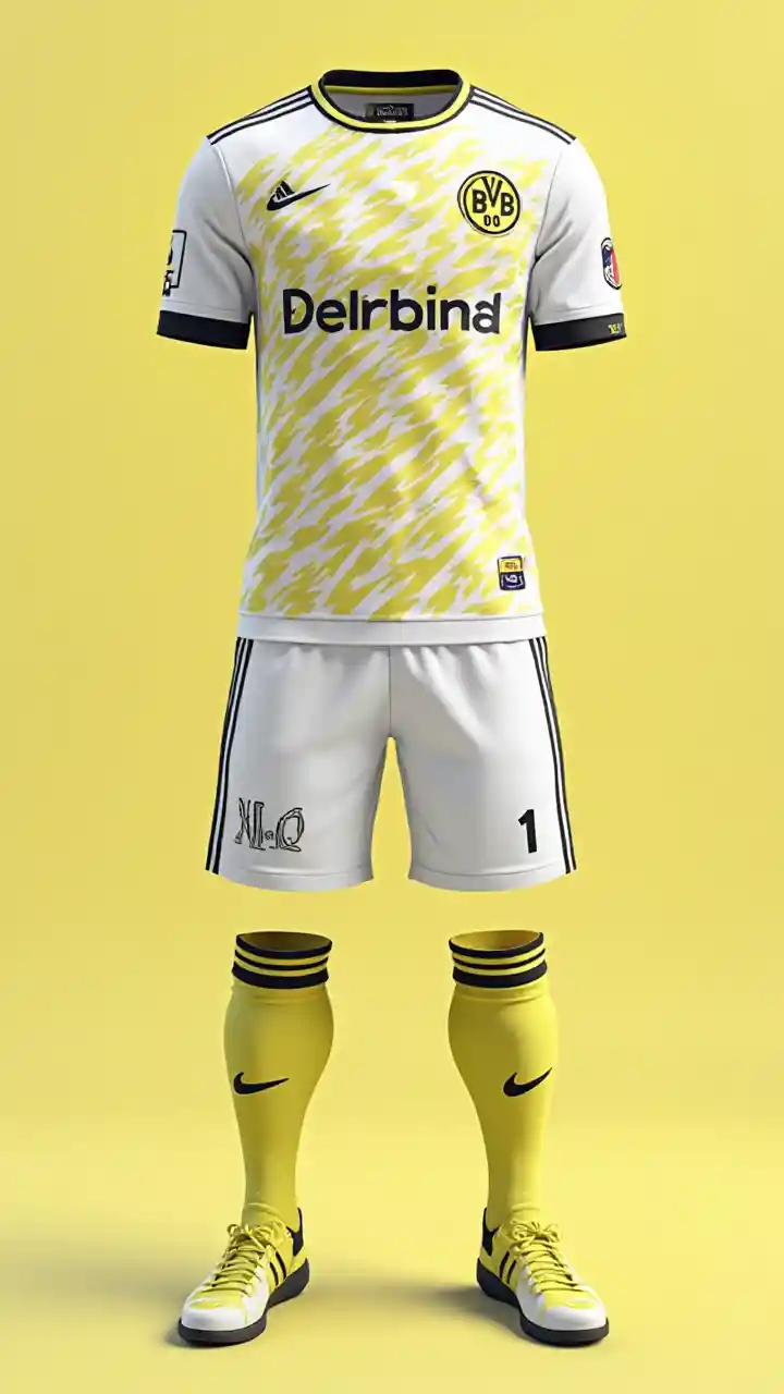 Design a Borussia Dortmund Inspired White Football Kit