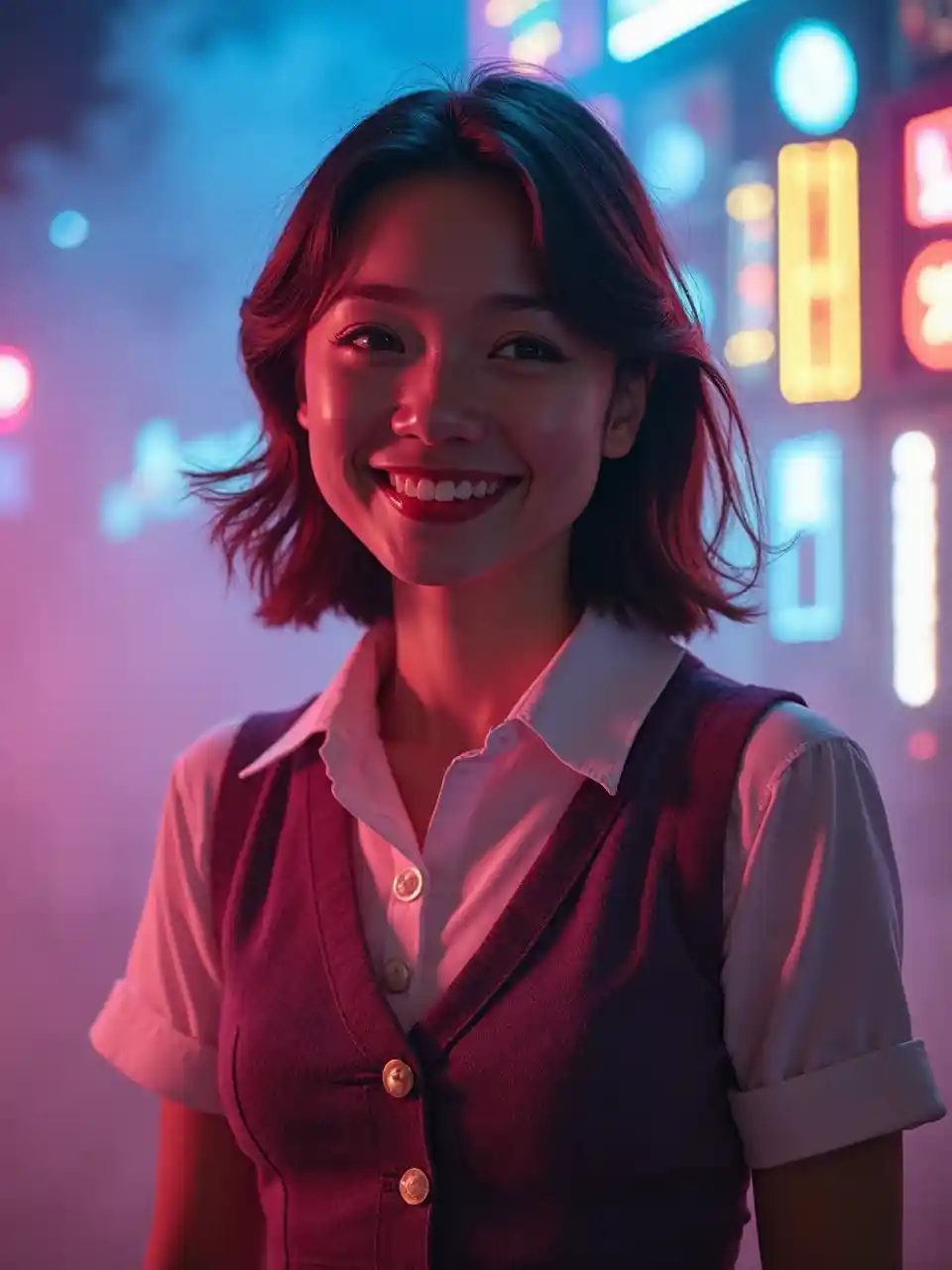 Capturing the Radiance of Anya Taylor-Joy in Neon Lights