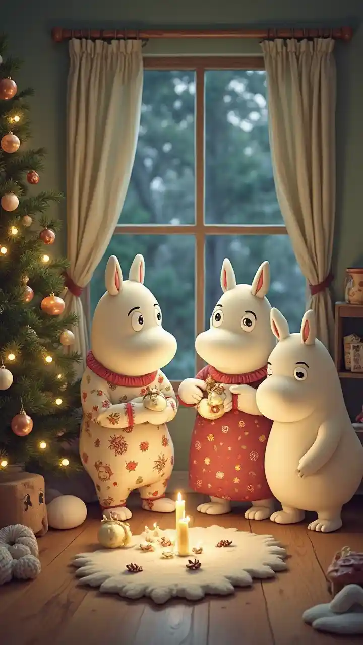 The Lovable Moomin Family's Cozy Pajama Party Preparation