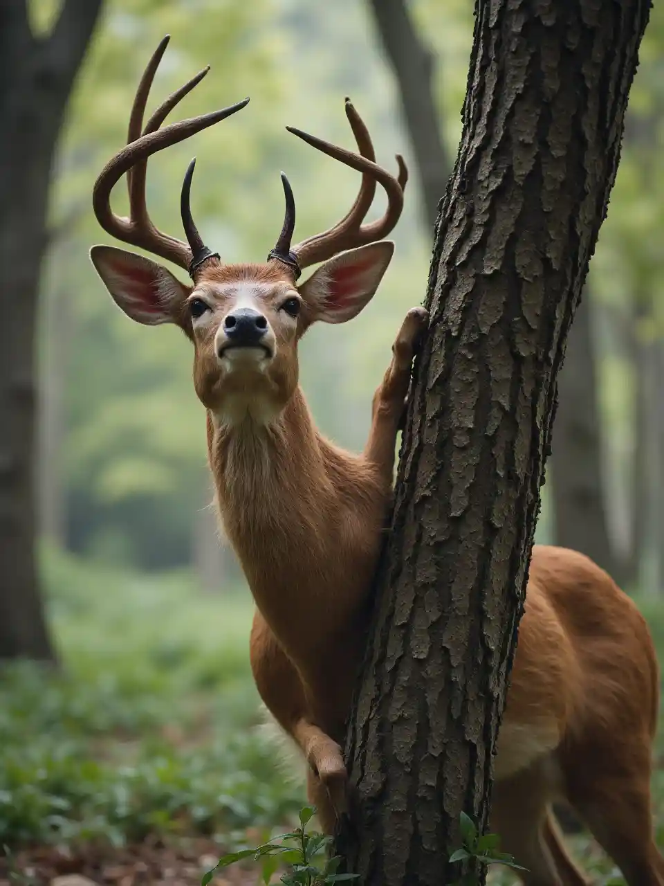 A Hilarious Scene of a Drunk Deer Stuck in a Tree