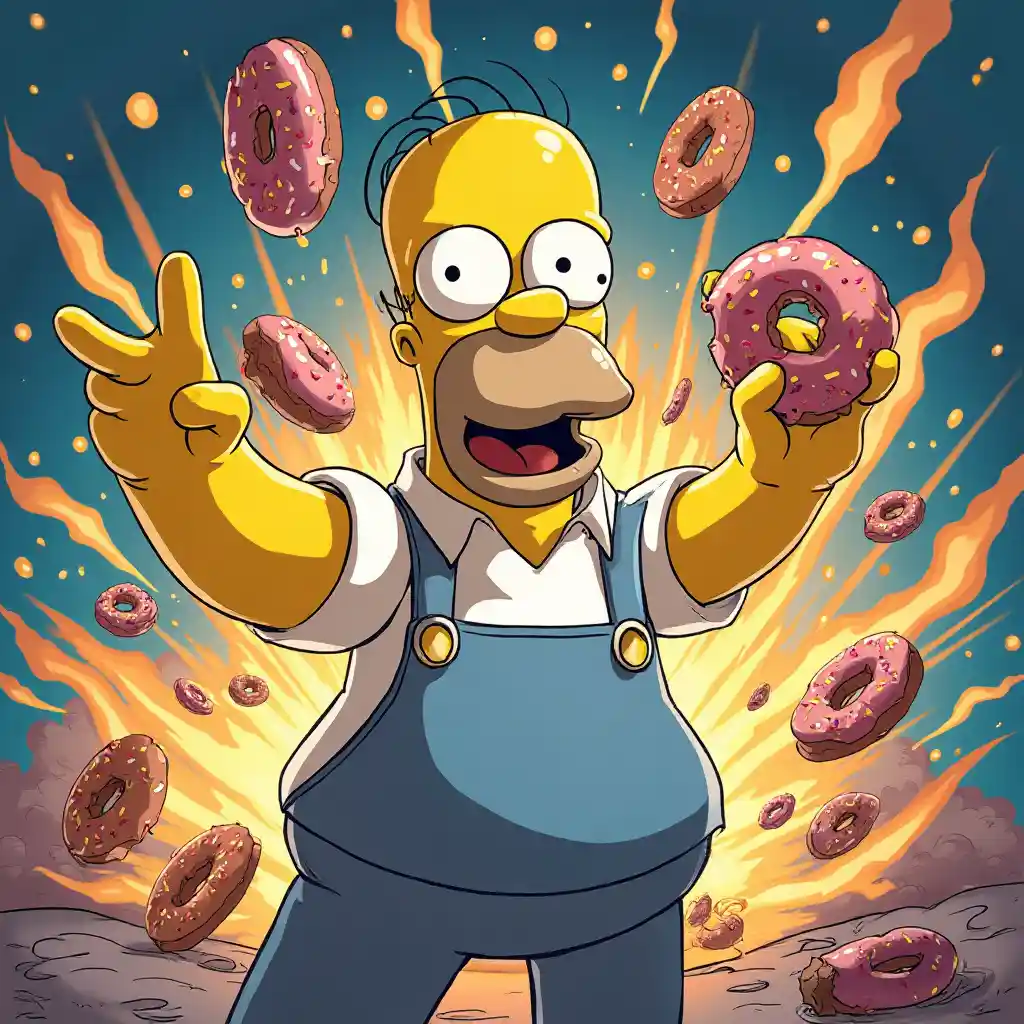 Homer Simpson Transformed into Dramatic Anime Style