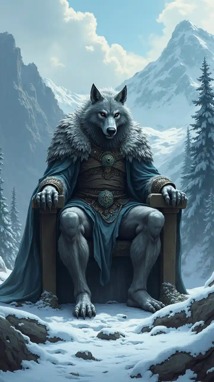 The Fearsome Werewolf King on His Snowy Throne