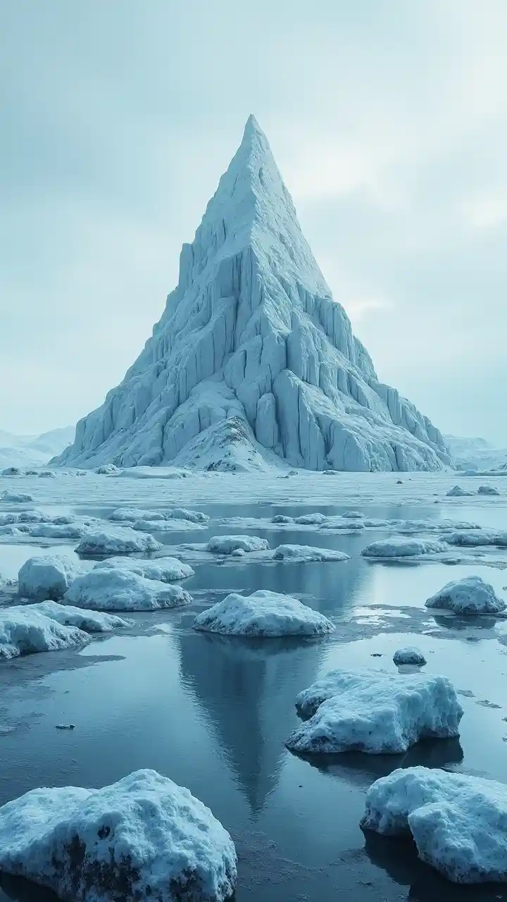The Mysterious Pyramid in the Frozen Landscape