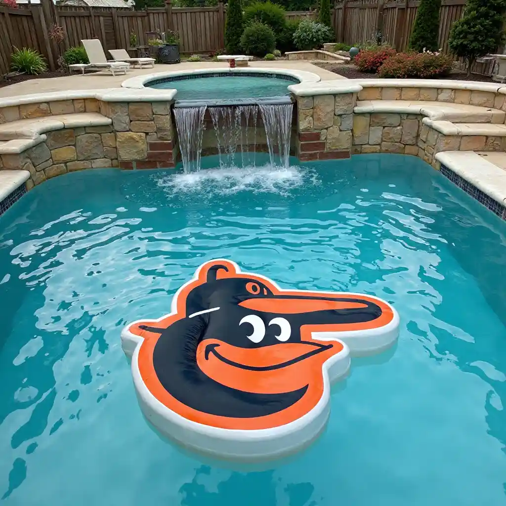 Therapy Pool Featuring Waterfalls and Orioles Logo