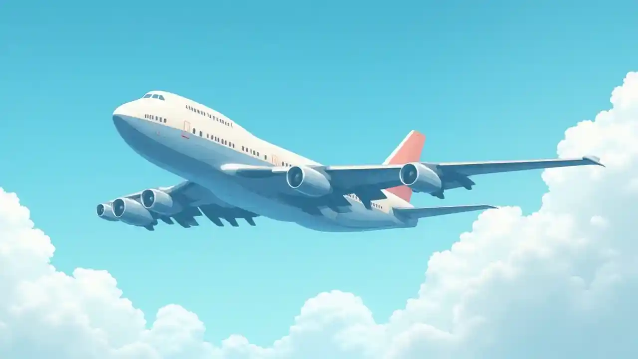 Stunning Illustration of Boeing 747 in a Cloudy Sky