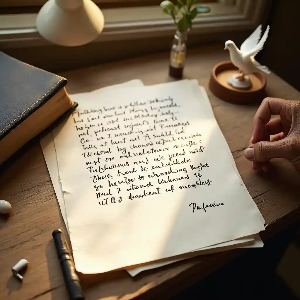 The Serene Embrace of Faith: A Handwritten Correspondence