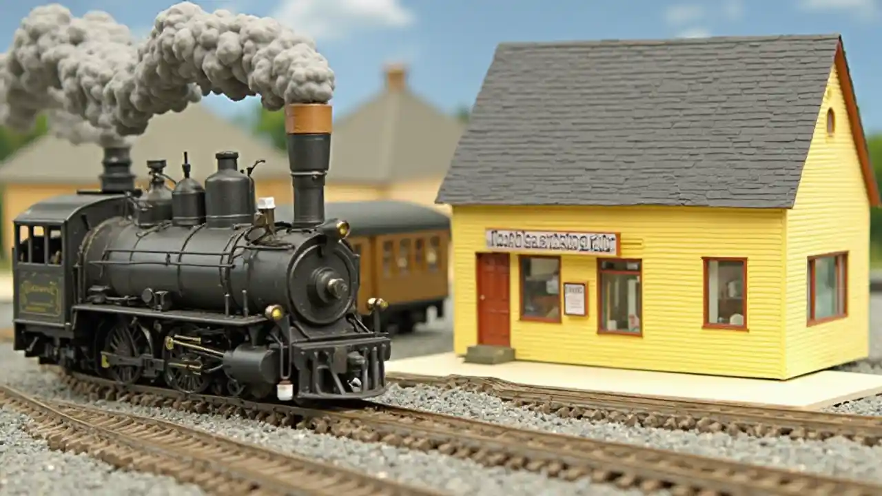Steam Train Passing by the Fox Valley Model Railroad Club