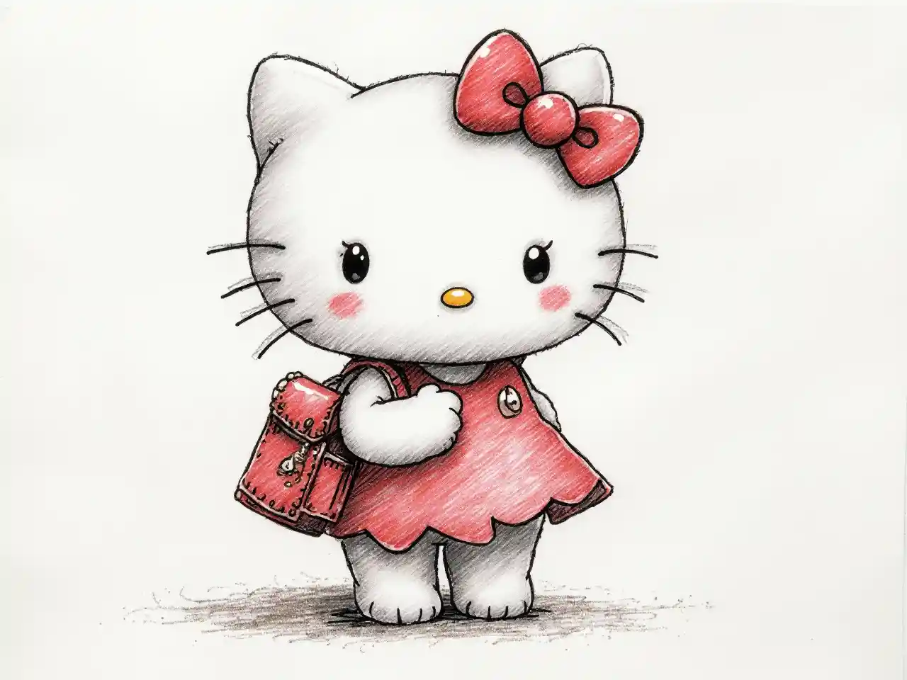 A Child's Creative Drawing Featuring Hello Kitty and Chanel