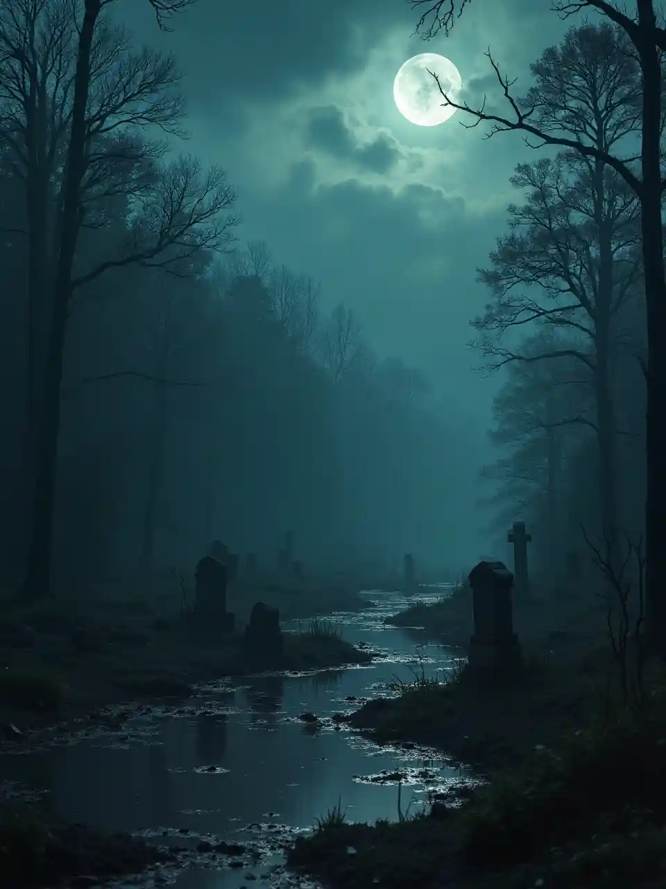 The Haunting of the Swamp Cemetery at Midnight