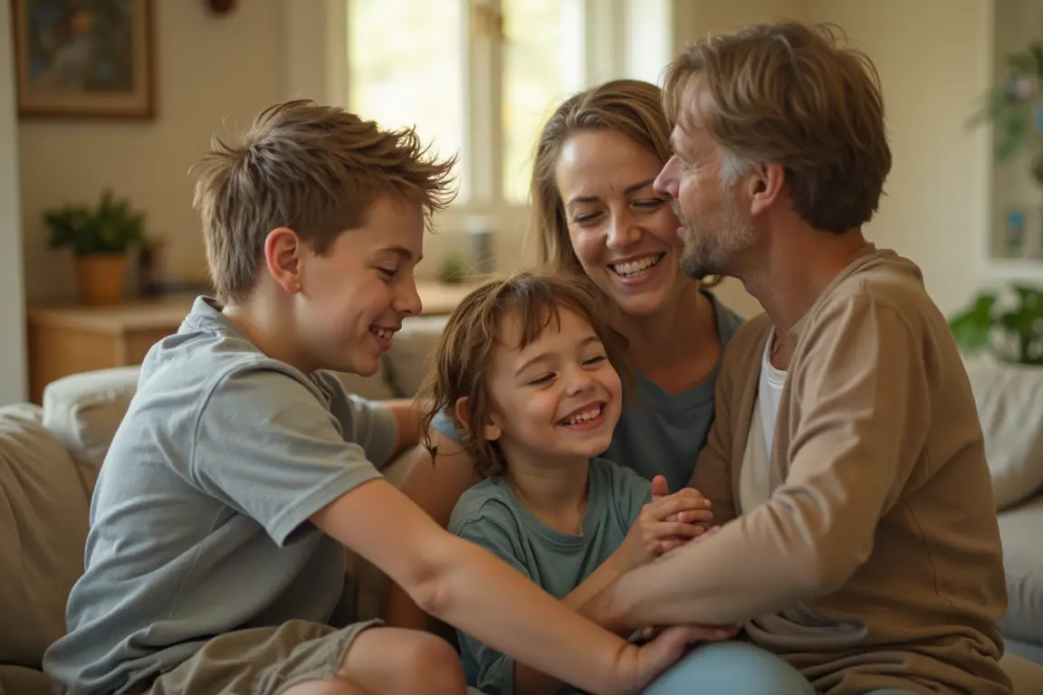 A Touching Reunion Between Young Person and Parents