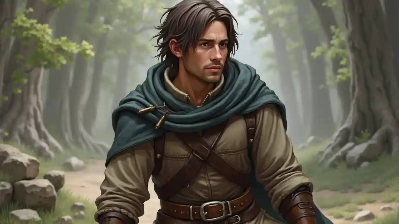 Character Illustration of a Male Halfling Rogue in Dungeons and Dragons