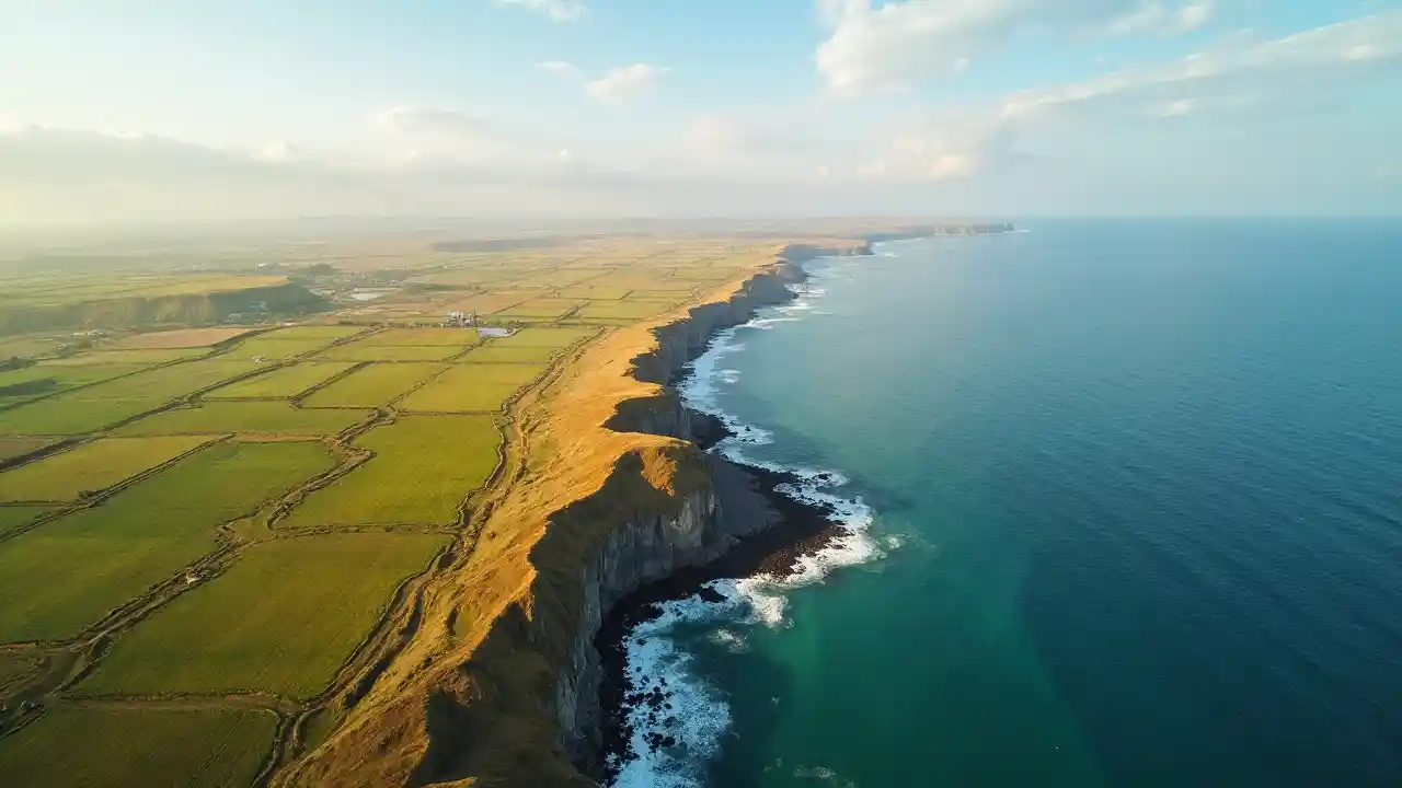 Stunning Aerial View of Coastal Plains Landscape