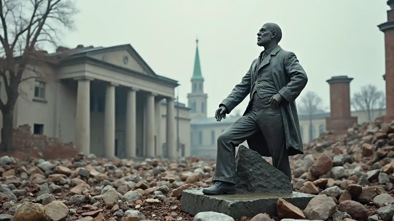 The Fallen Remains of Lenin's Statue and Its Significance