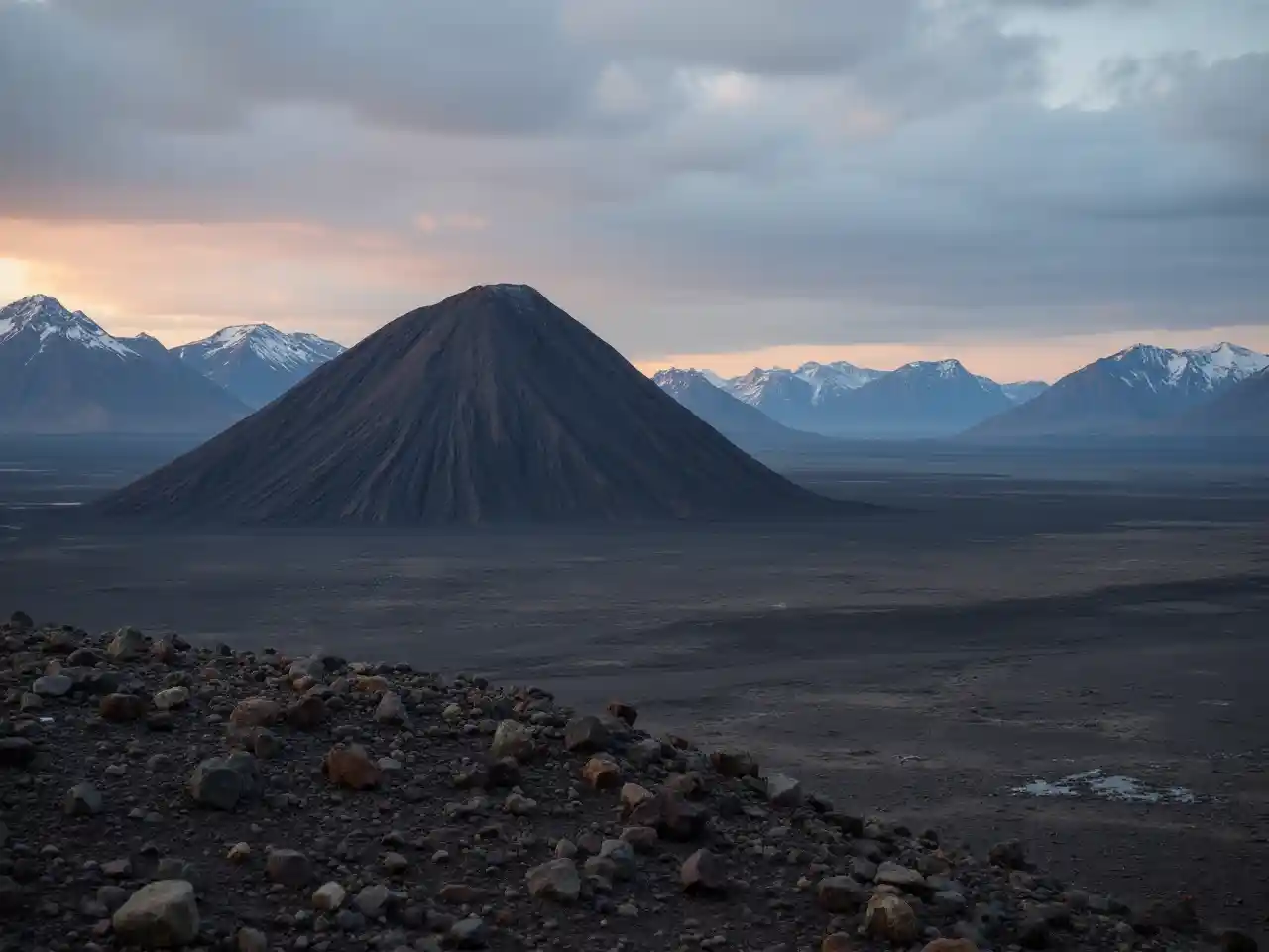 Exploring the Beauty of a Dormant Volcano Under Dusk Sky