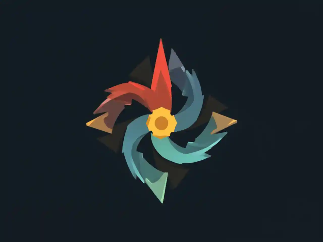 Colorful Arrowhead Logo Design in Vibrant Shades