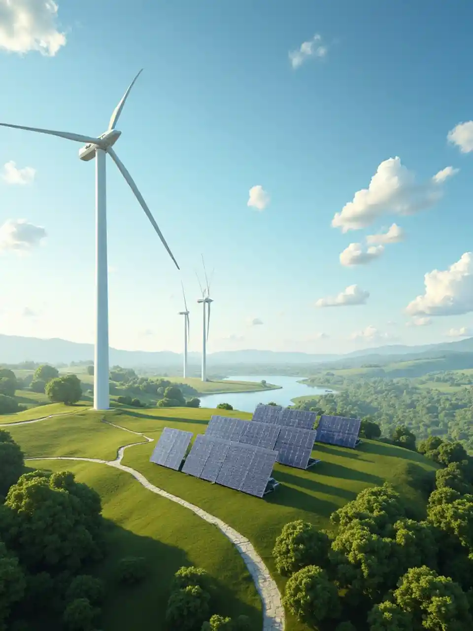 Modern Landscape Depicting the Energy Transition Revolution