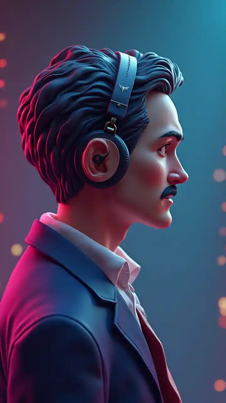 Exploring the Vibrant 3D Profile of Nikola Tesla