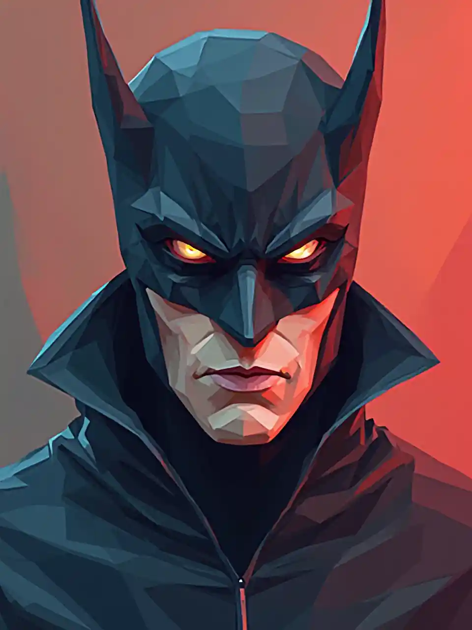 Retro Style Polygon Masked Super Villain Portrait Art