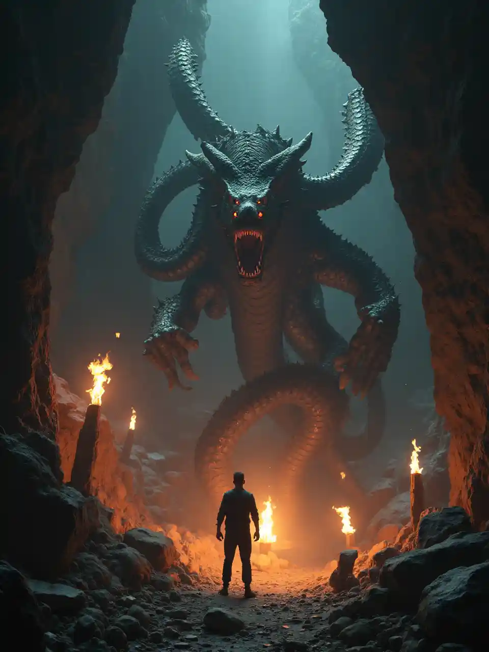 A Brave Man's Epic Fight Against the Flaming Hydra