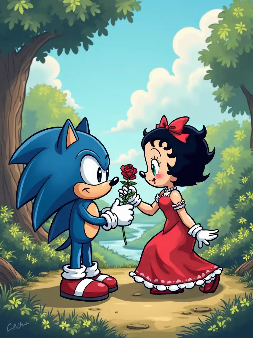 Sonic the Hedgehog's Charming Proposal to Betty Boop