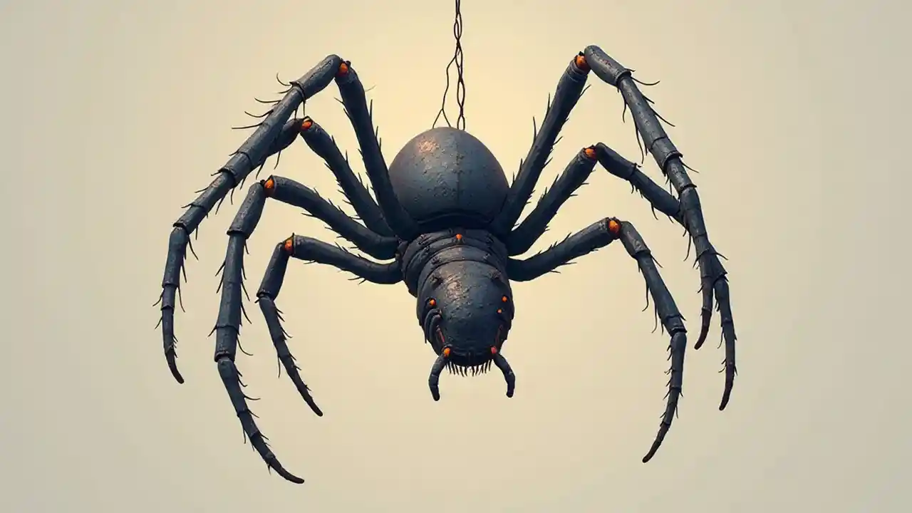 Creative Design of a Spider Logo with Downward Legs