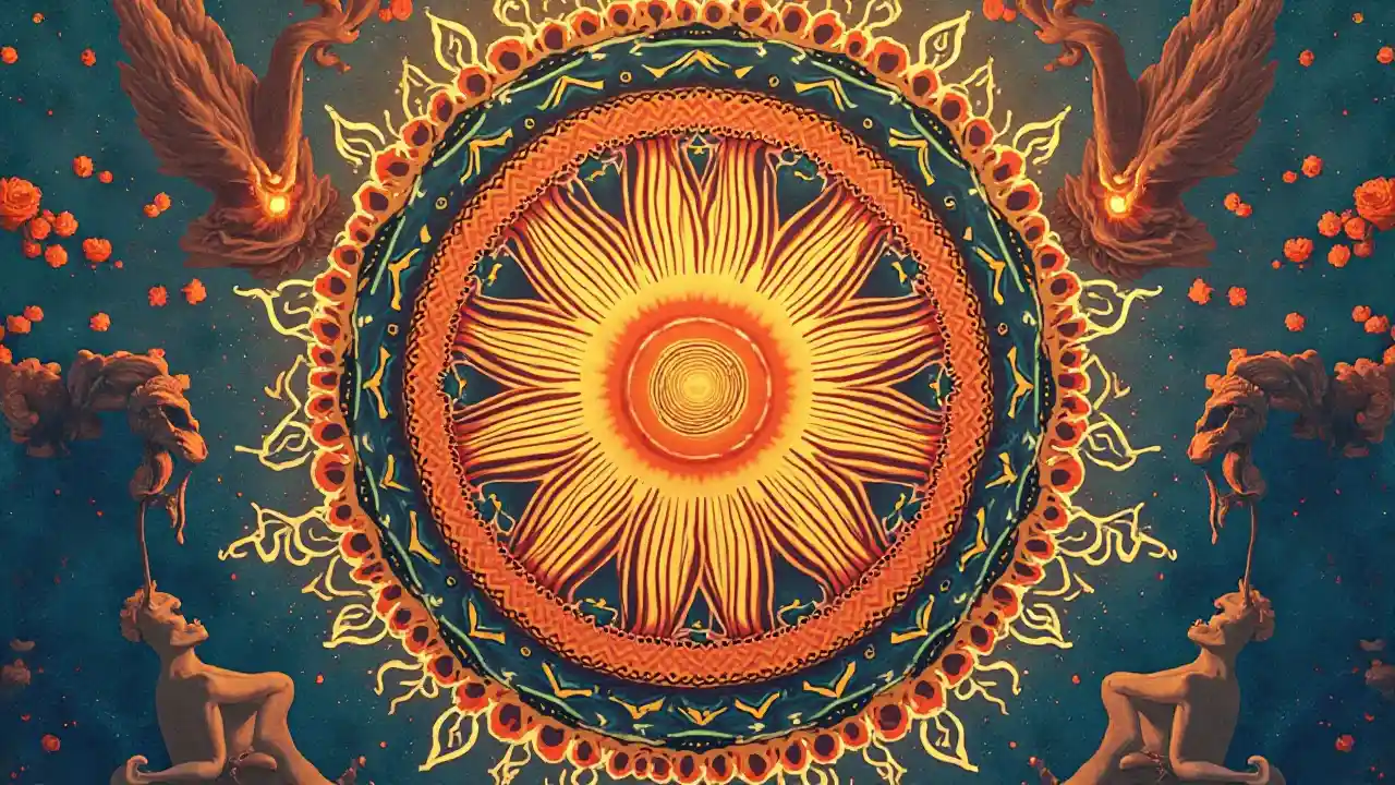 Symmetrical Artistic Design for Album 'The Sun is Bleeding'