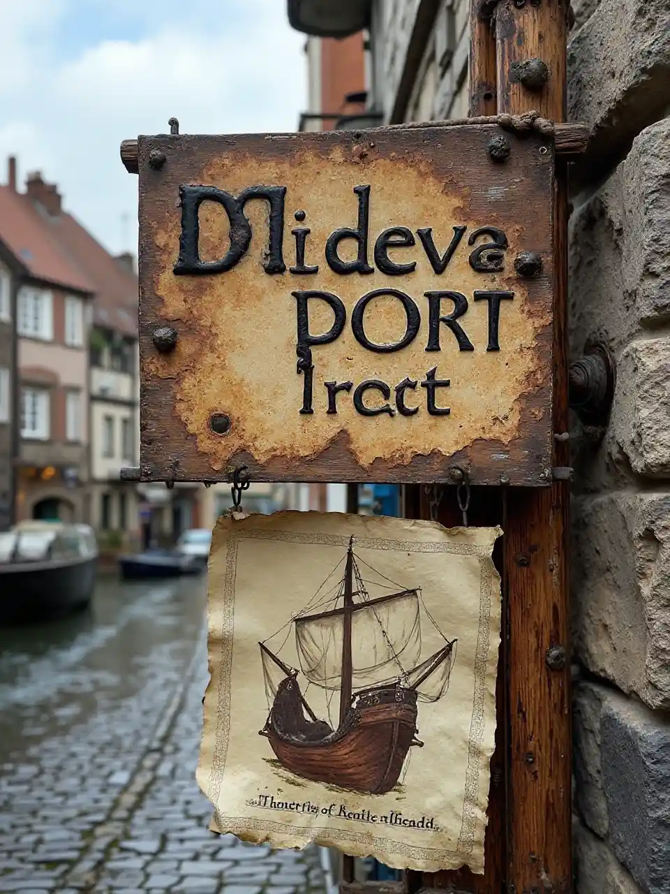 The Overflowing Paper at the Medieval Port Sign