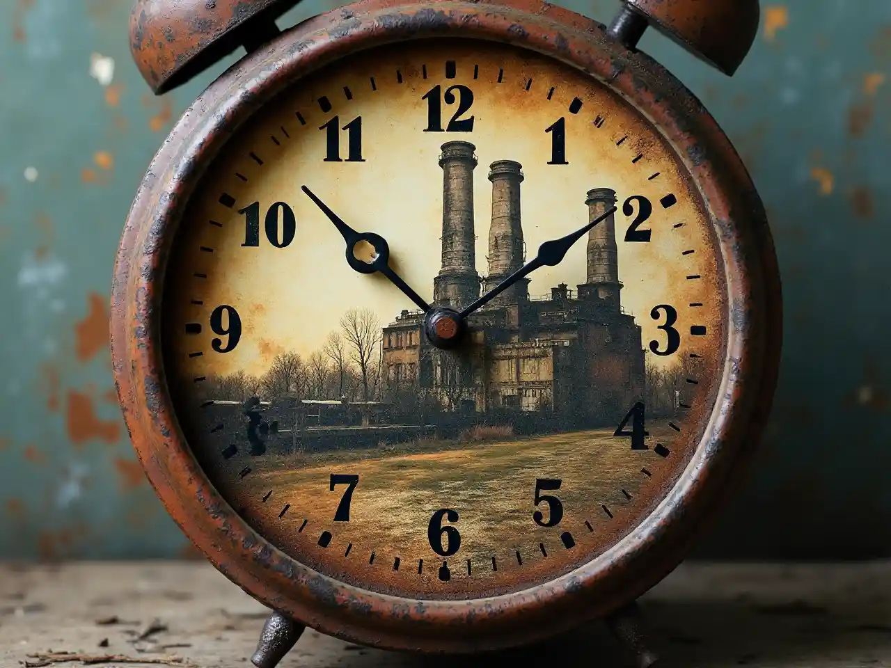 The Symbolic Rusty Clock of Chernobyl Power Plant