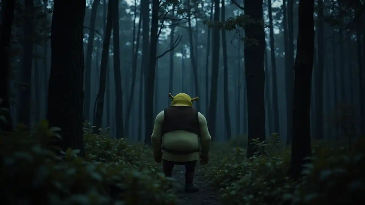 Shrek Captured in the Dark Forest by Trail Camera
