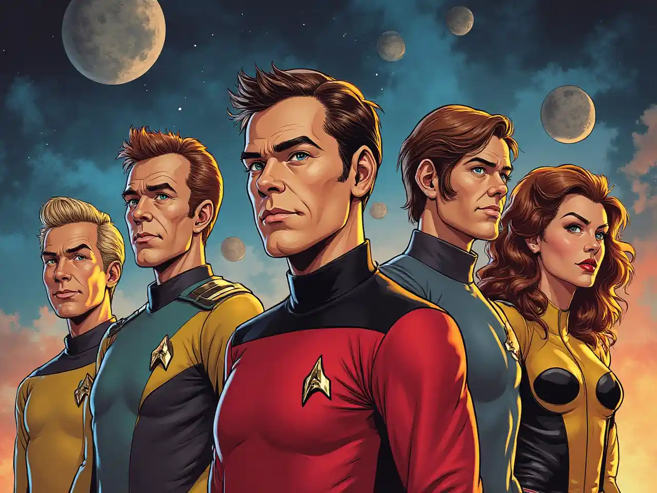Vibrant Star Trek Movie Posters Featuring Starfleet Heroes
