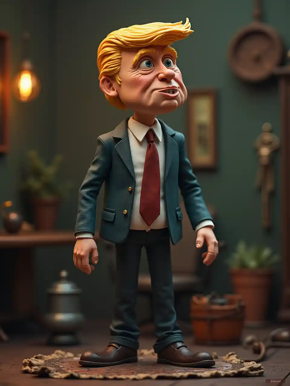 Tim Burton Inspired Claymation Artwork Featuring Donald Trump