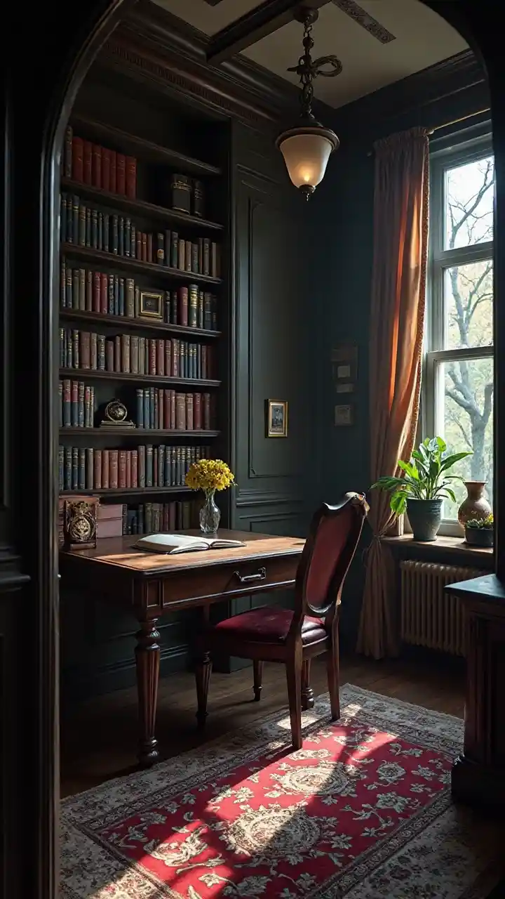 Creating an Elegant Study Room in a Haunted Mansion