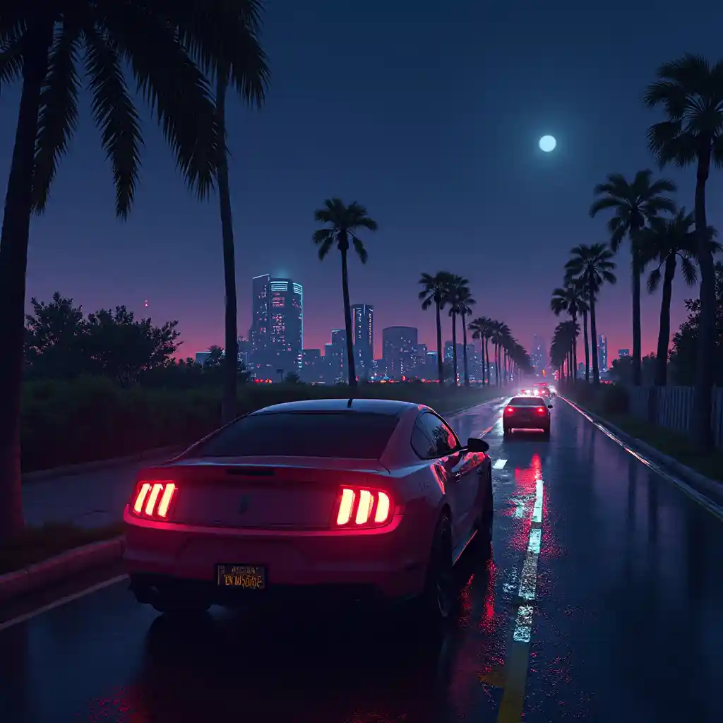 Vibrant Synthwave Aesthetic for Night Driving Adventure