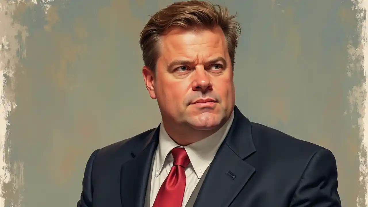A Detailed Painted Portrait of JD Vance in Formal Attire