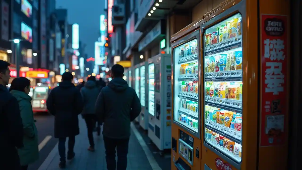 The Bright Appeal of Vending Machines in Japan's Bustling City