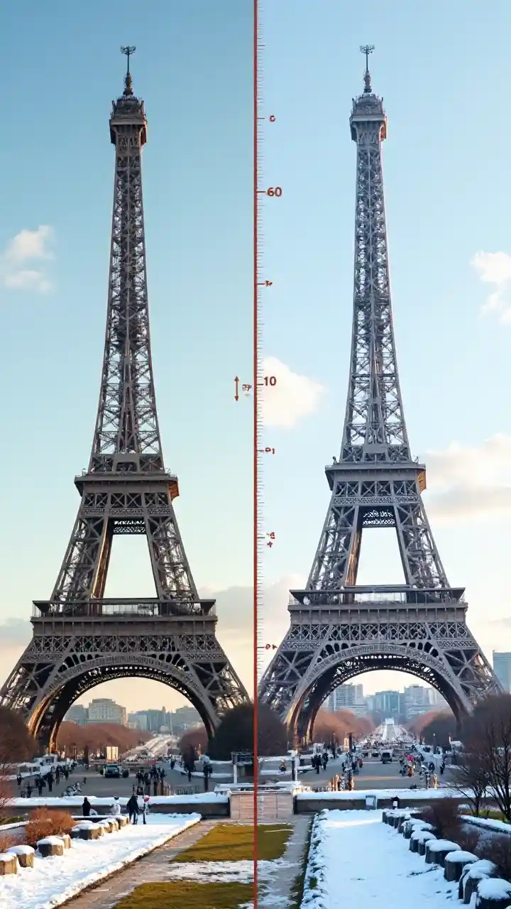 Comparing The Eiffel Tower S Seasonal Transformations In Height