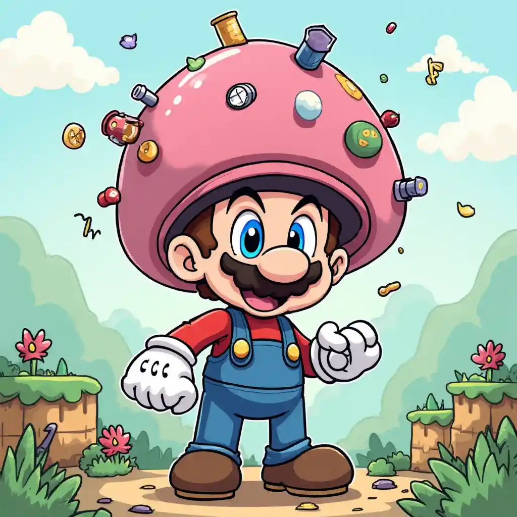 A Whimsical Adventure with Mario in Pink Hat