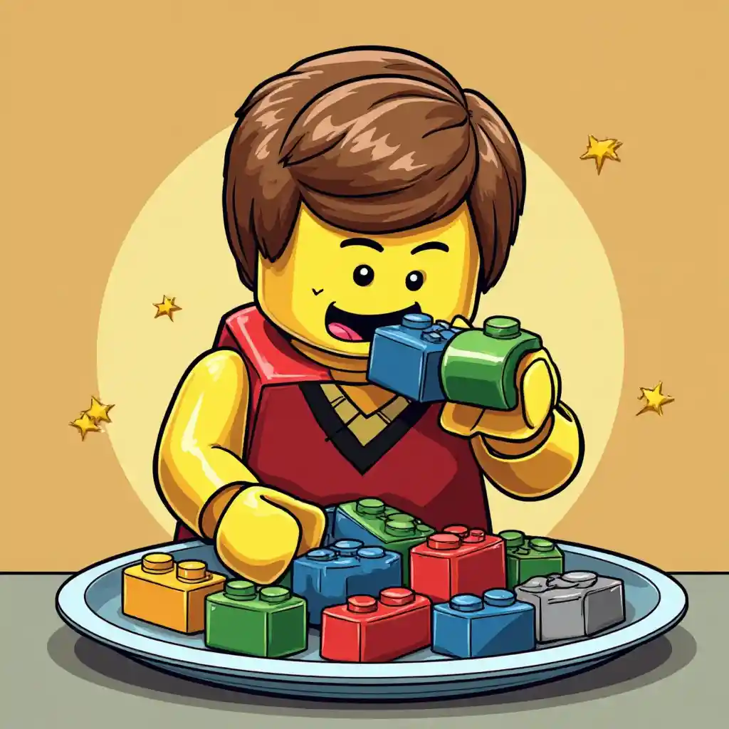 A Colorful Representation of Lego Figures in Pop Art Style