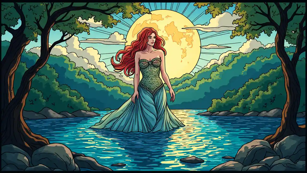 Stunning Stained Glass Artwork of Lorelei the Siren