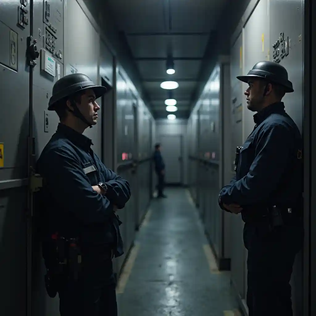 Security Personnel Protecting a Valuable Vault