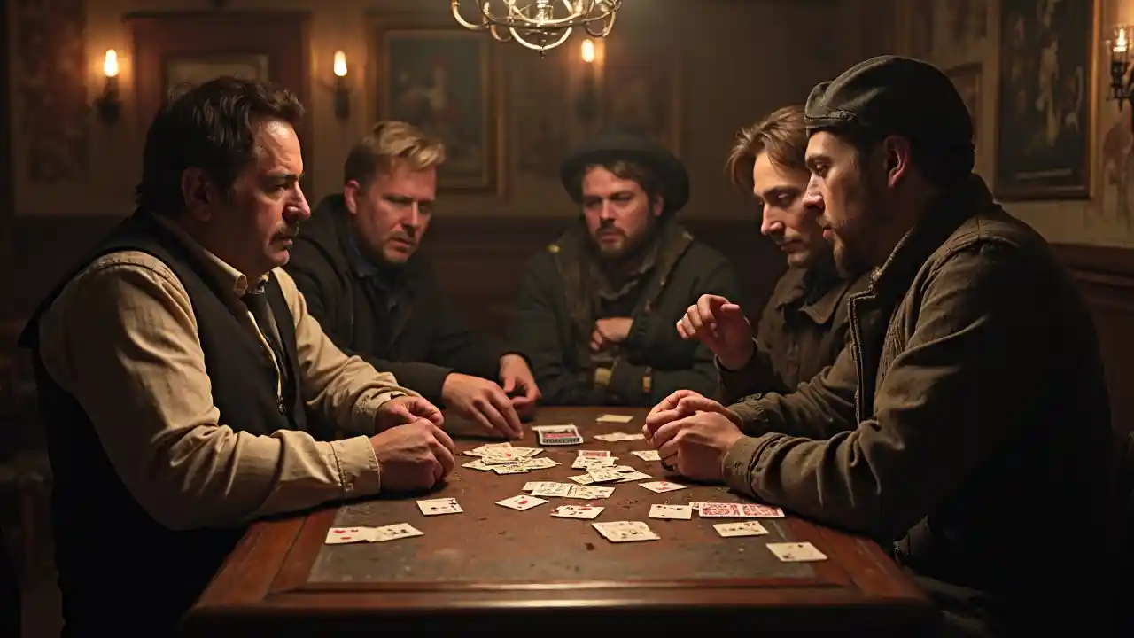 Traditional Tavern Card Players in a Classic Atmosphere