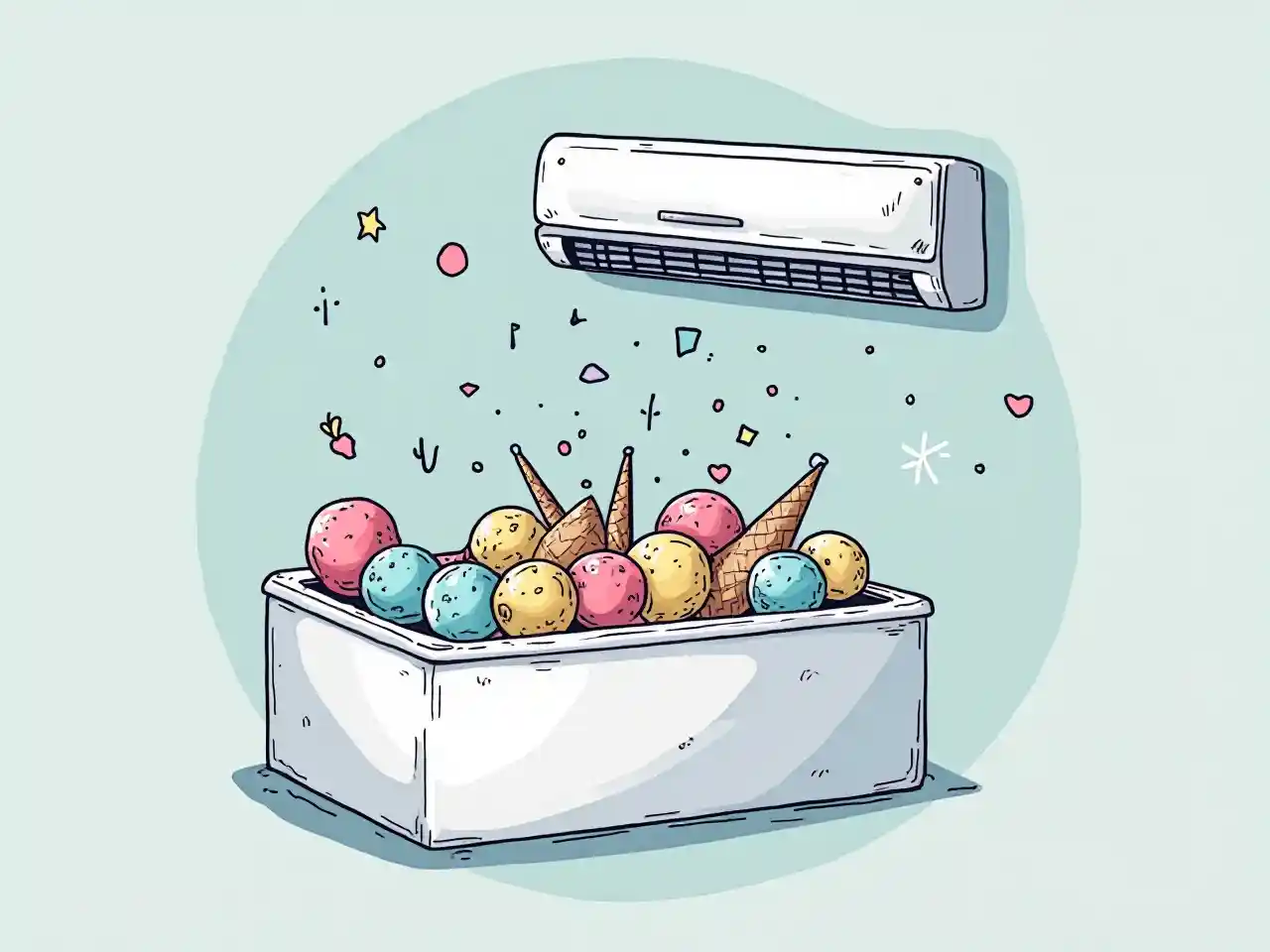Creative Fusion of Air Conditioner and Ice Cream Freezer Concept