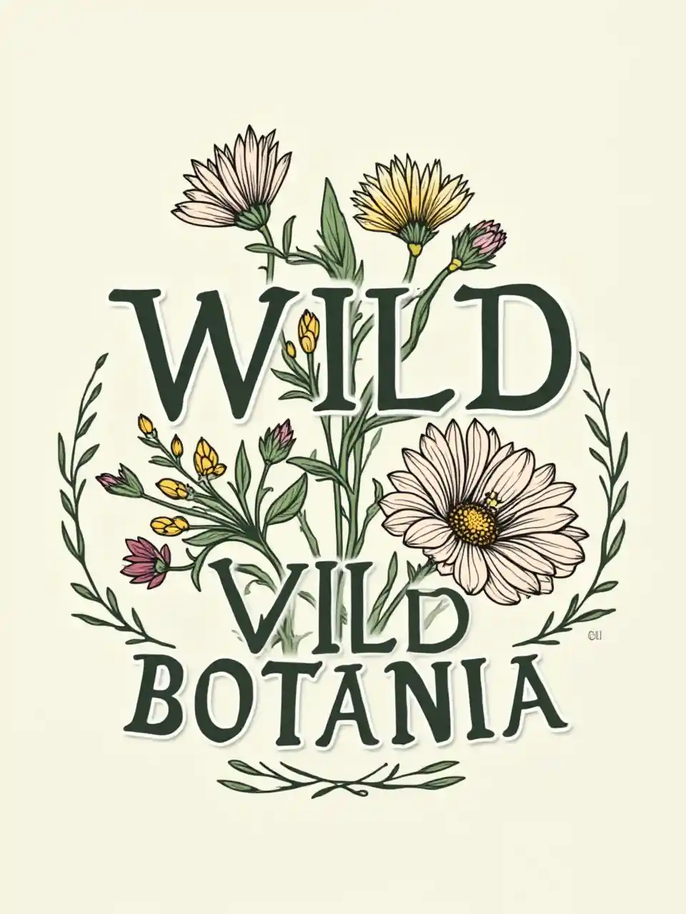 A Beautiful Logo Featuring Botanical Illustrations for WILD BOTANIA