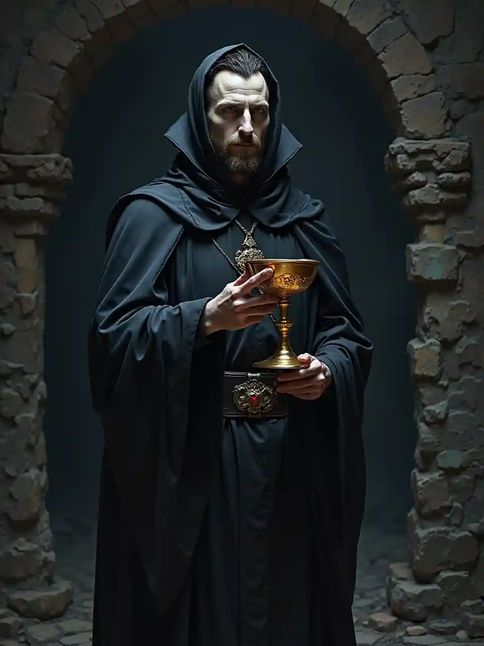 The Mysterious Vampire Priest in the Dark Cave